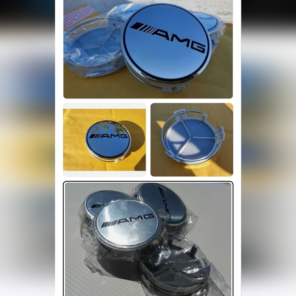Other | 4 Silver Mercedes Benz Amg 75mm Rim Center Caps Many Other ...